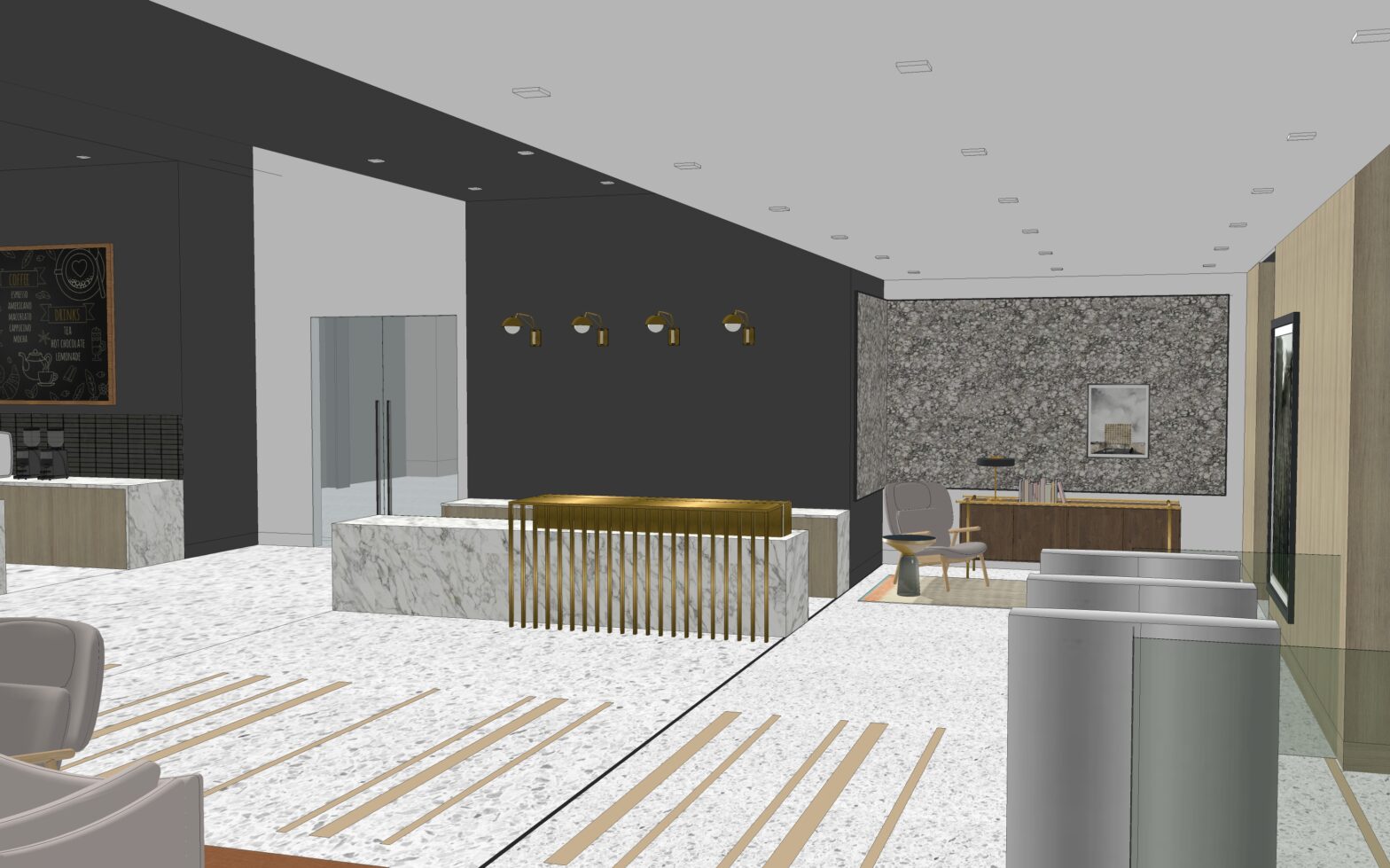 Cambridge Crossing Lobby + Retail | Meeting and Workplace Hub