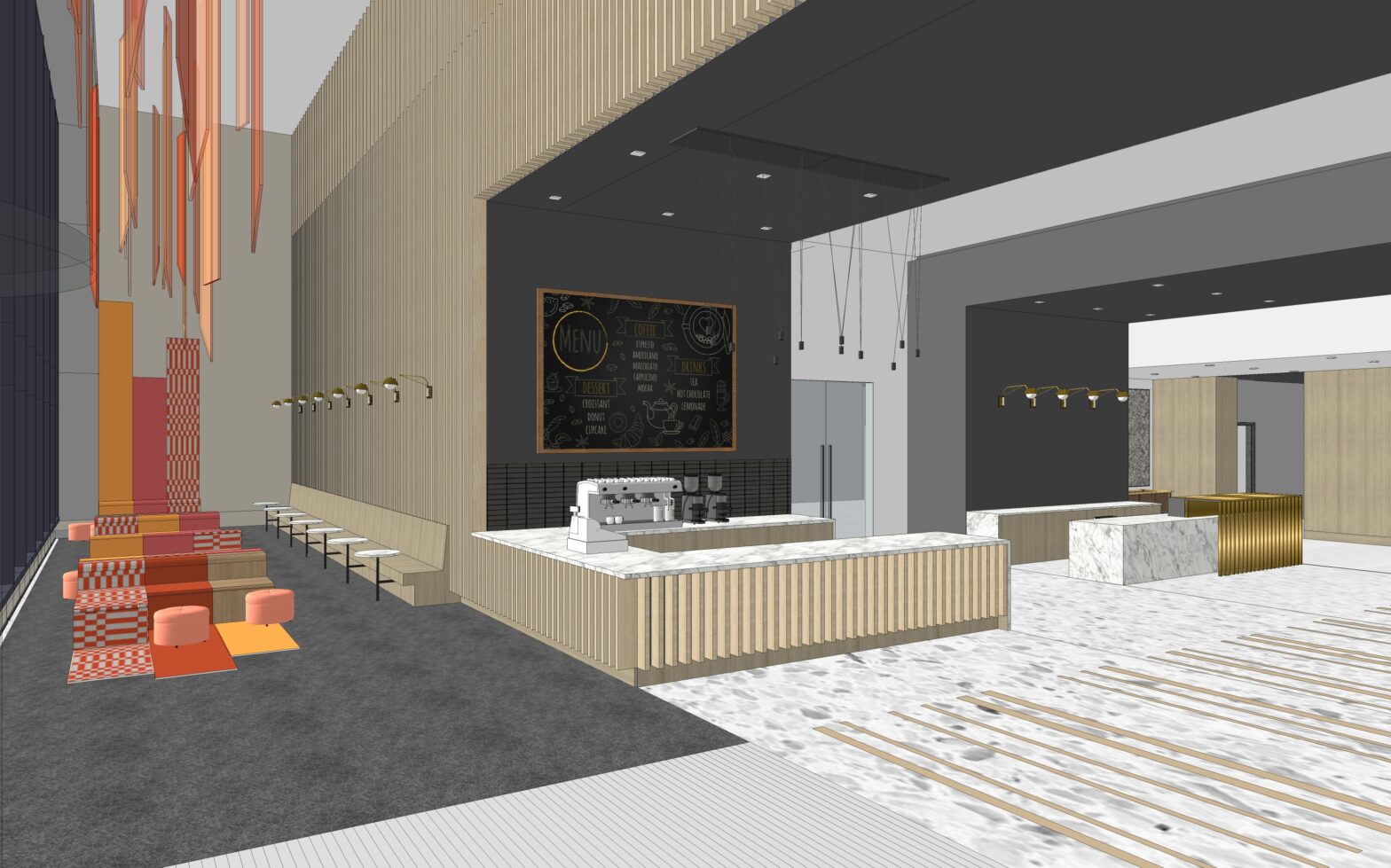 Cambridge Crossing Lobby + Retail | Meeting and Workplace Hub