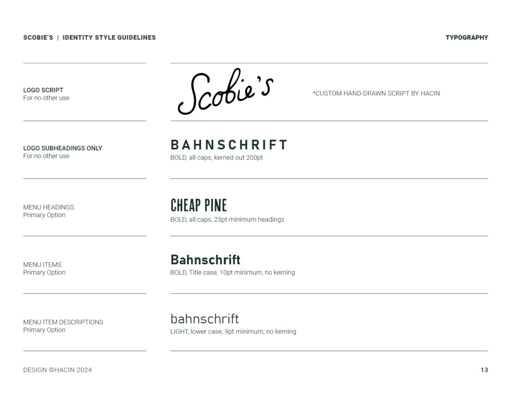 Scobie's Identity | Irish Inspired Hospitality Branding